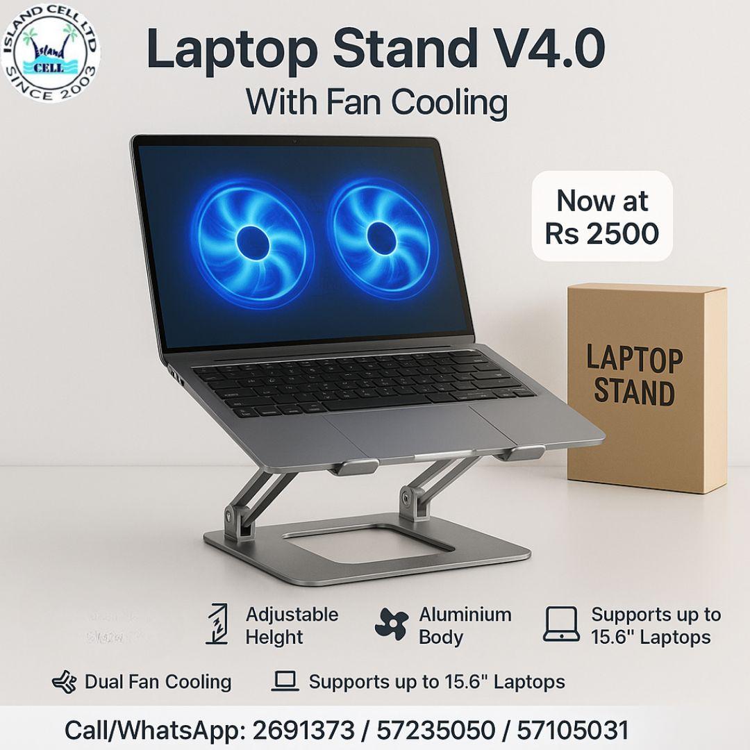 Laptop Stand V4.0 With Fan Cooling | Island Cell Ltd